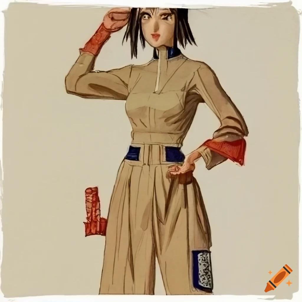 Illustration of a female ninja from the edo period on Craiyon