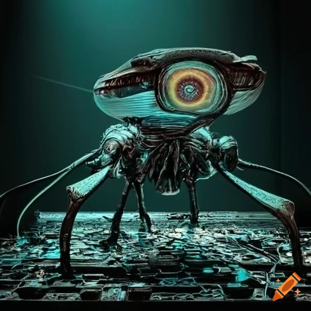 Surreal artwork of aliens and machines on Craiyon