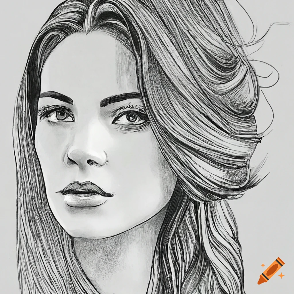 Line Art Coloring Book Page Of A Detailed Woman On Craiyon