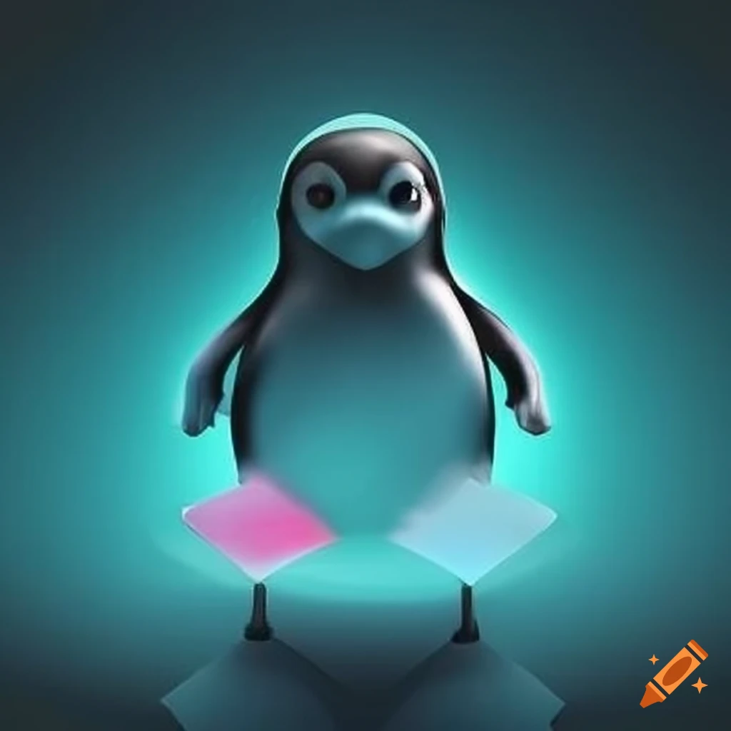 Linux Logo On A Computer Screen On Craiyon