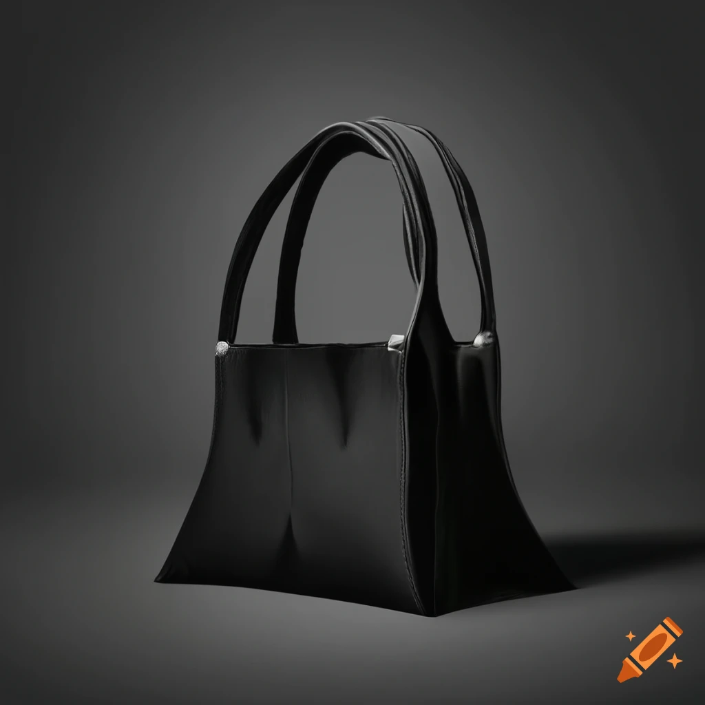 Abstract gothic-style bag design with black shapes on Craiyon