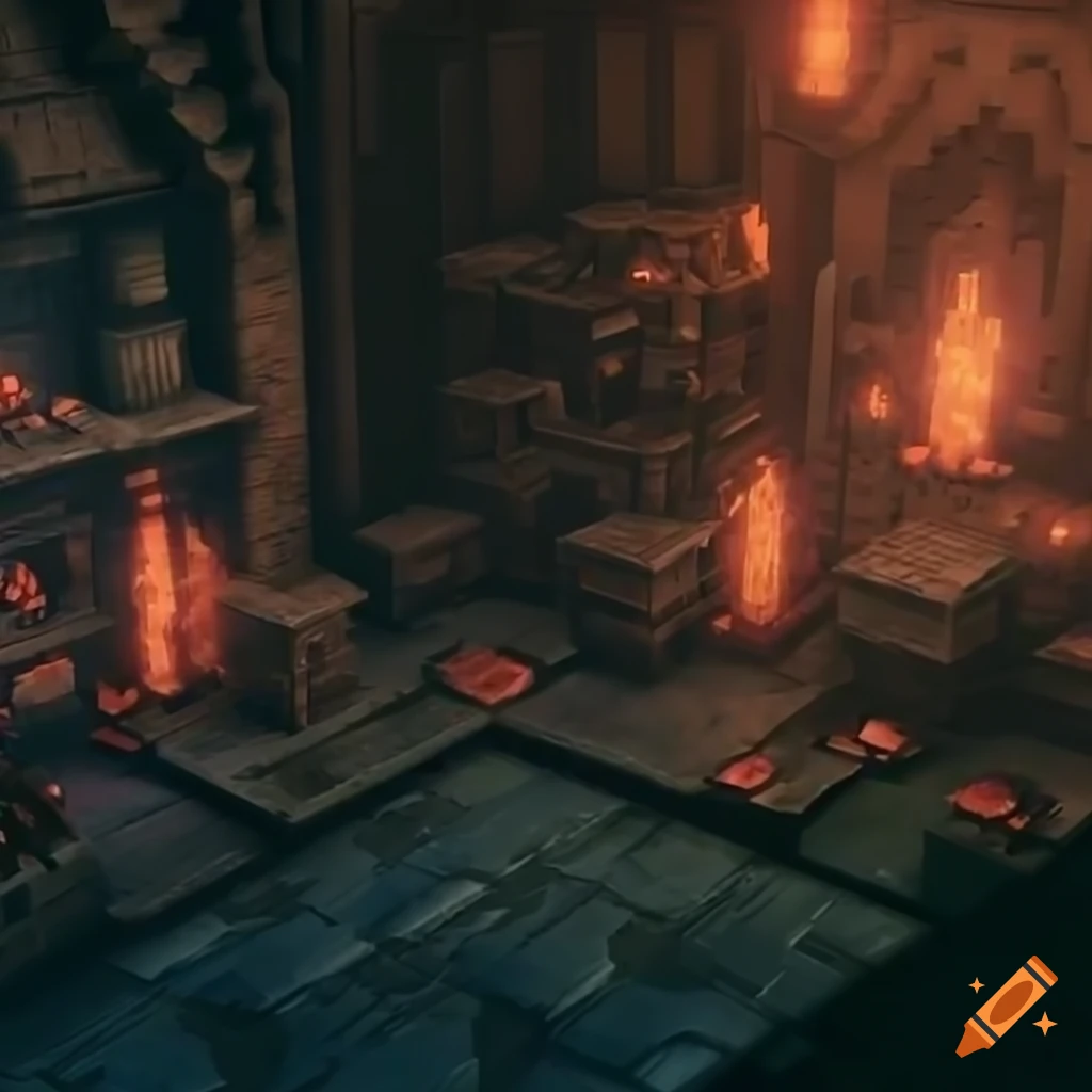 Modular isometric concept art of various video game worlds on Craiyon