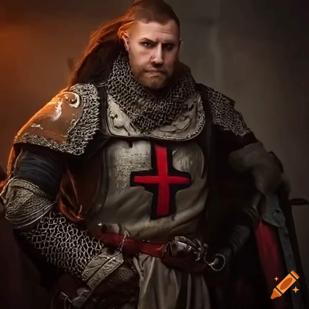 Image of a victorious templar knight in battle on Craiyon