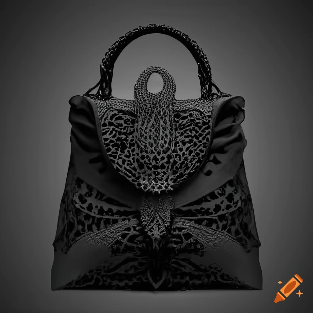 Abstract gothic-style black bag design