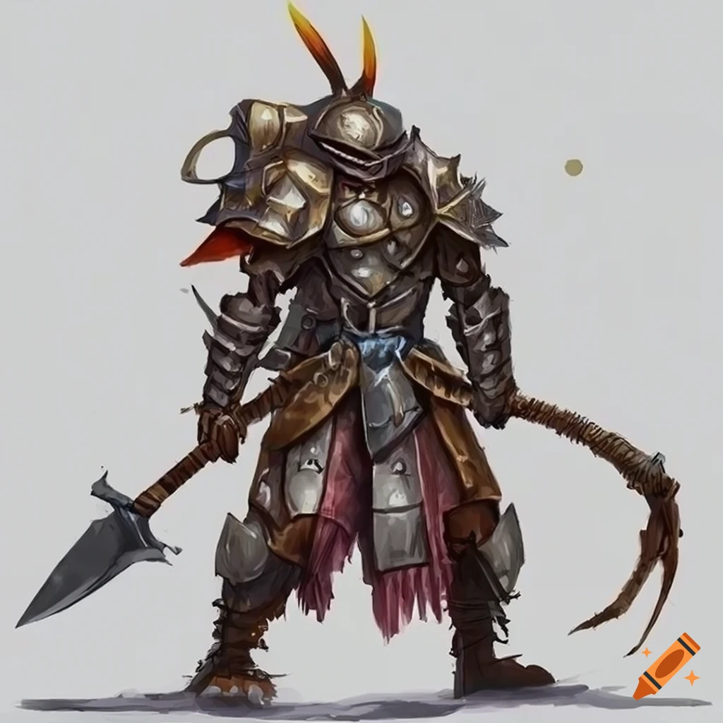 Artwork of a slug warrior in scrap armor on Craiyon