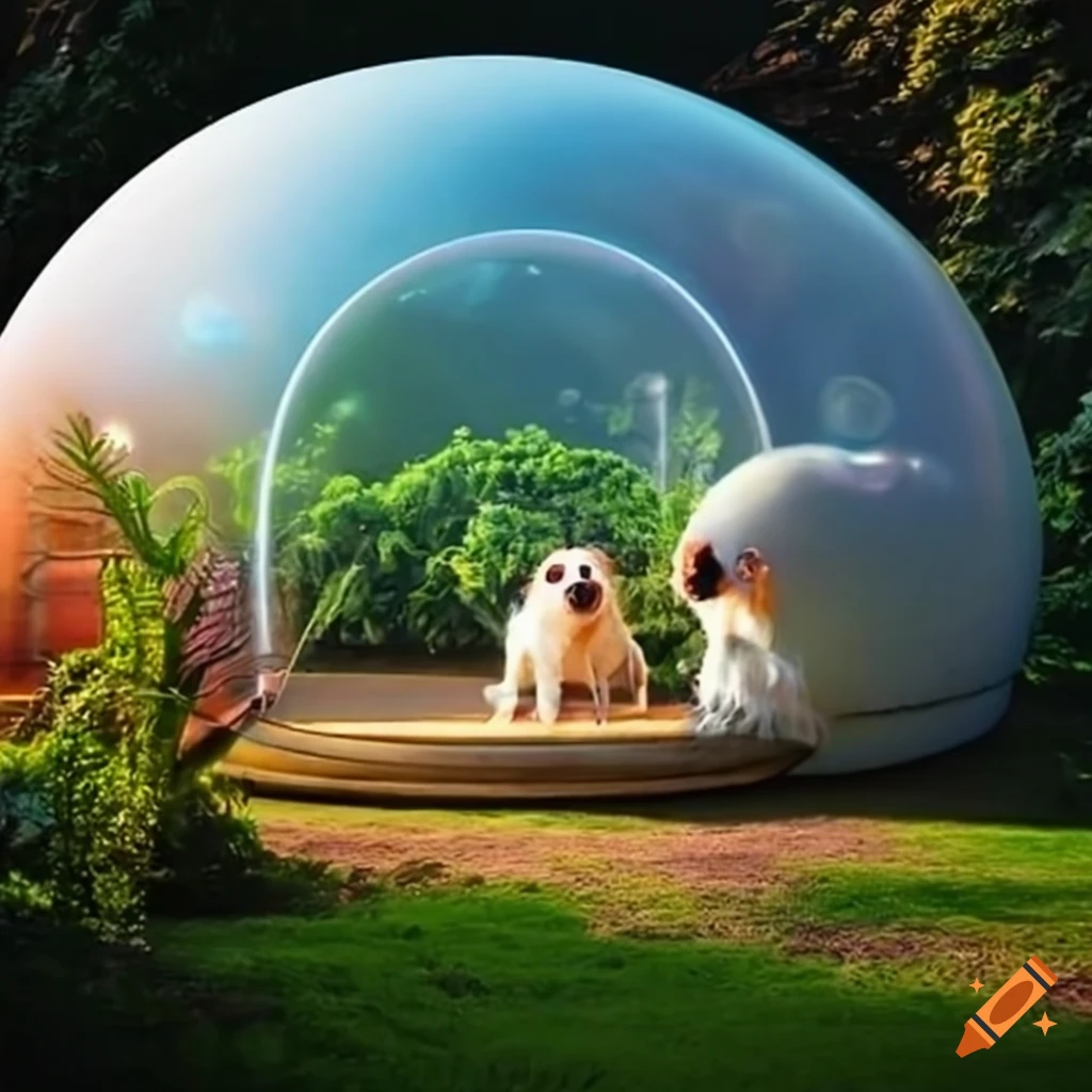 Unique bubble house with adorable dogs inside on Craiyon