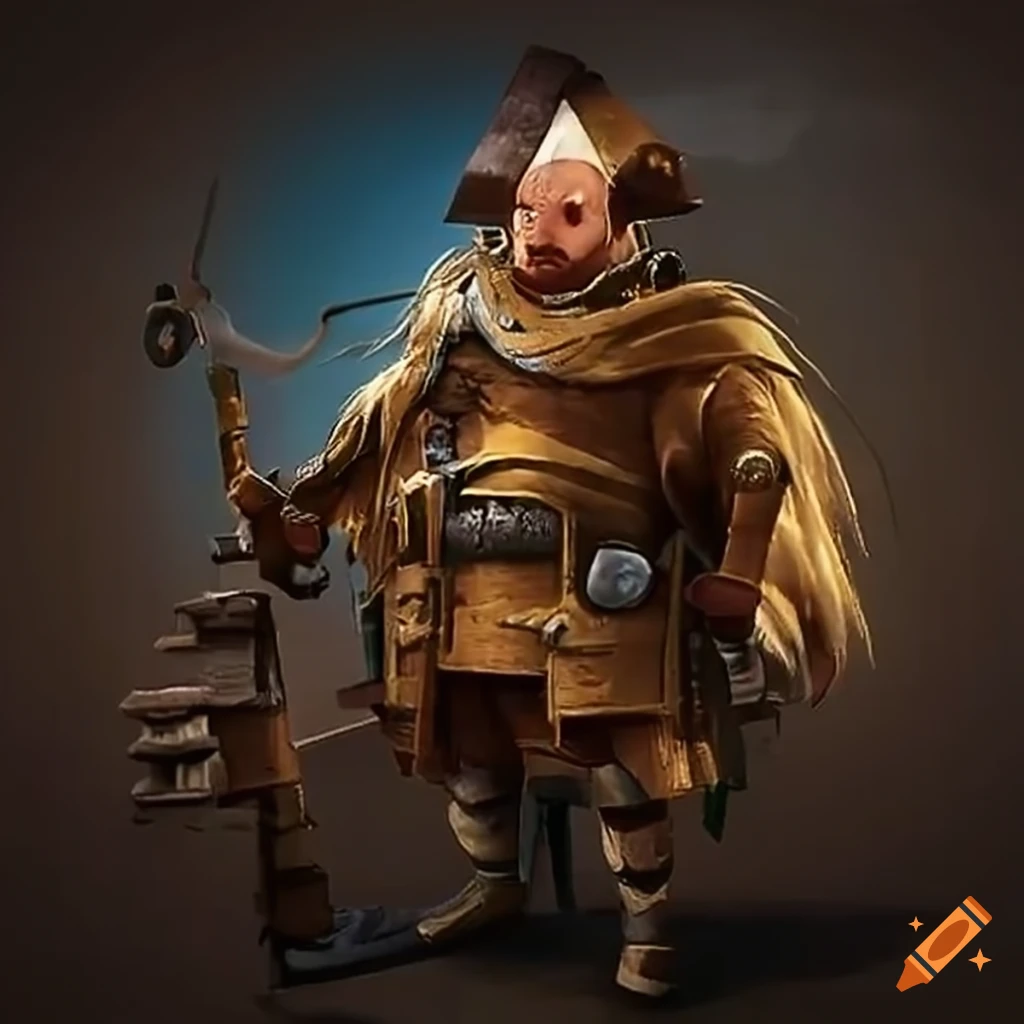 Steampunk gnome artificer casting a firebolt spell on Craiyon