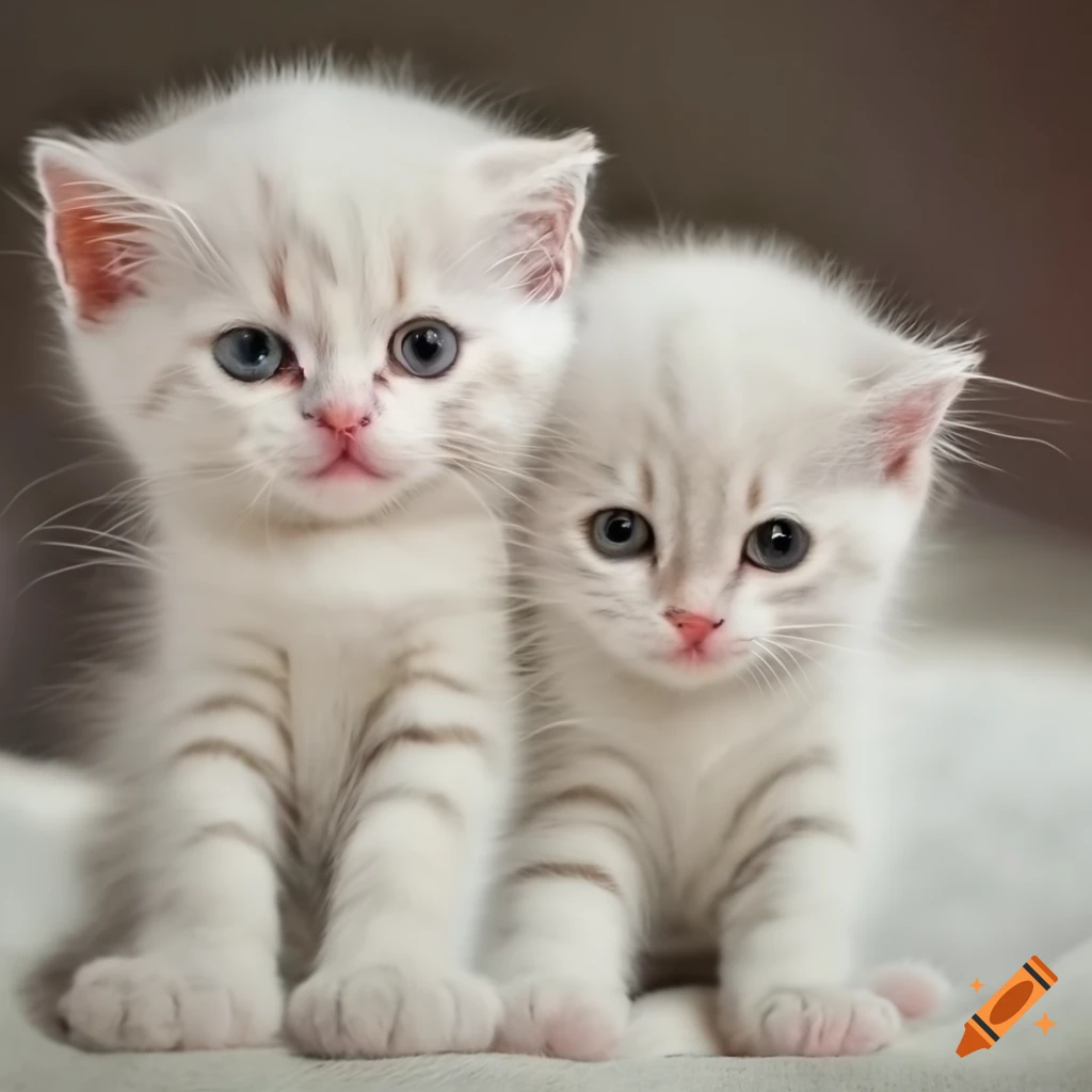 White kittens photo on Craiyon