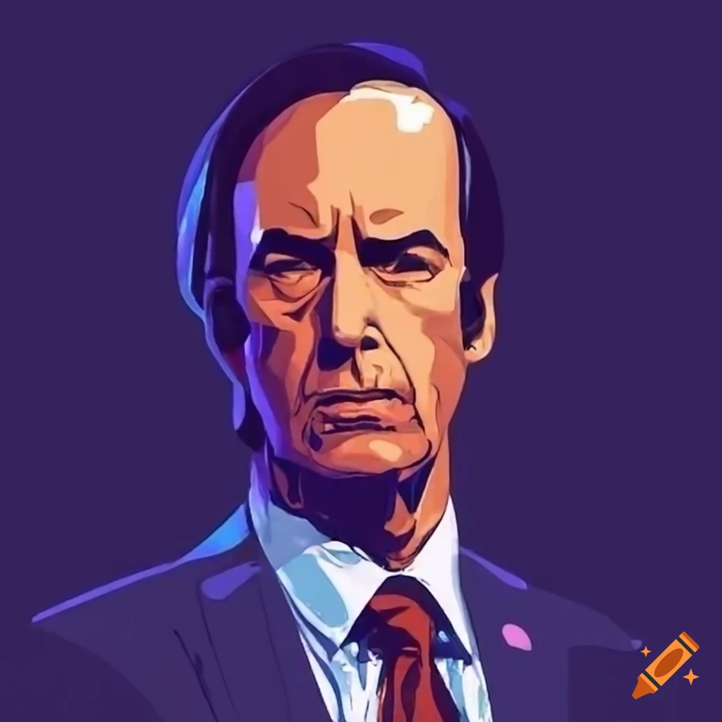 Cartoon image of saul goodman on Craiyon