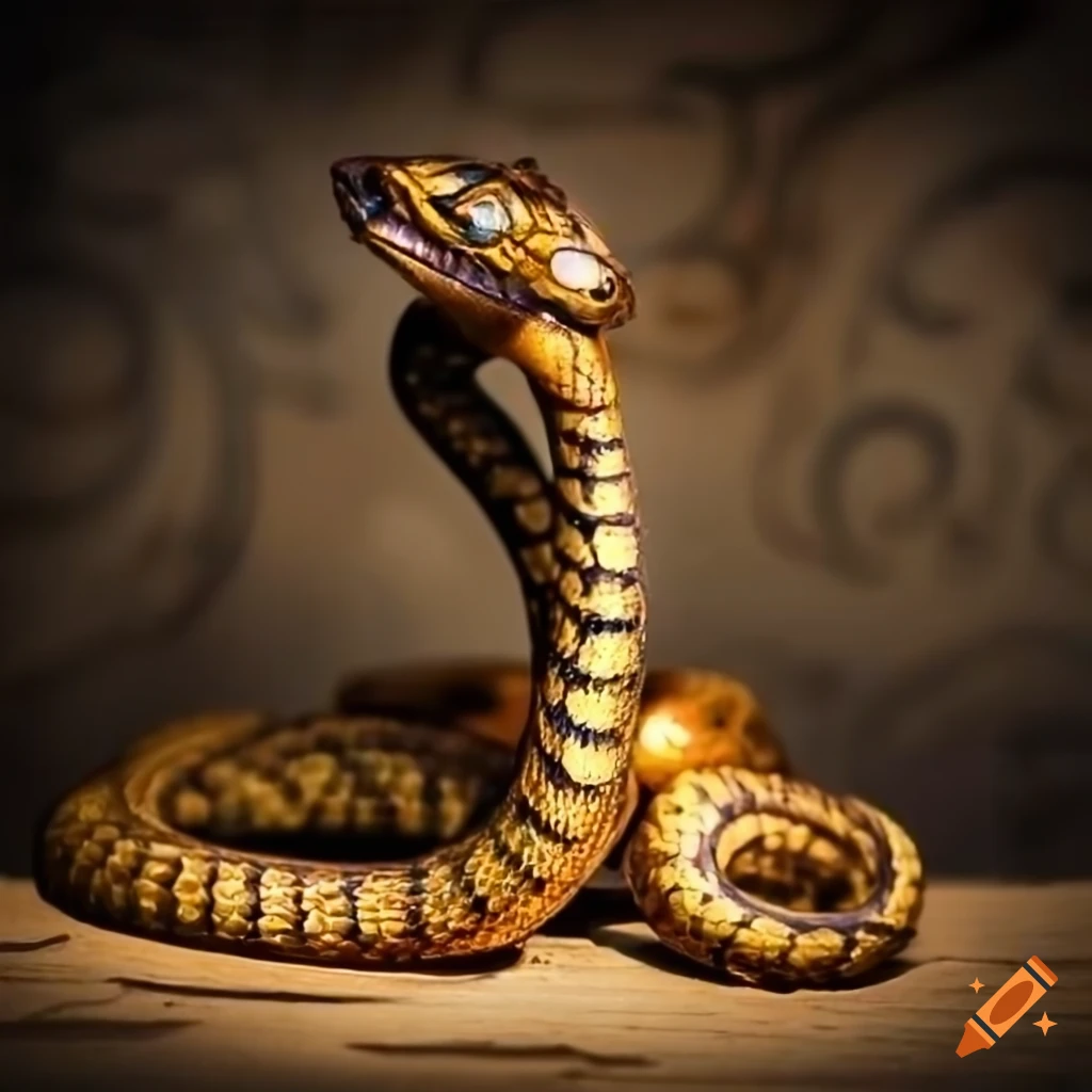 Steampunk snake illustration on Craiyon