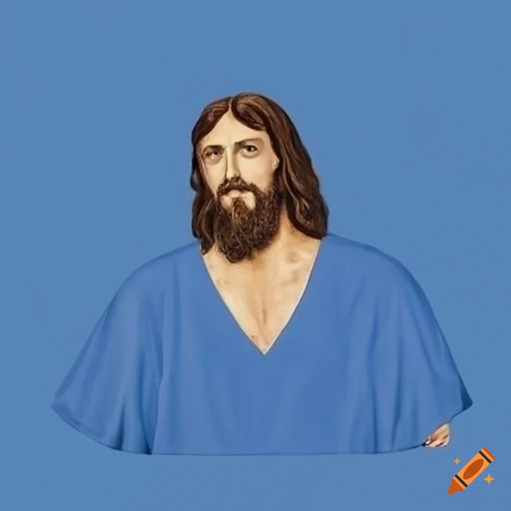Image of jesus christ in blue scrubs on Craiyon
