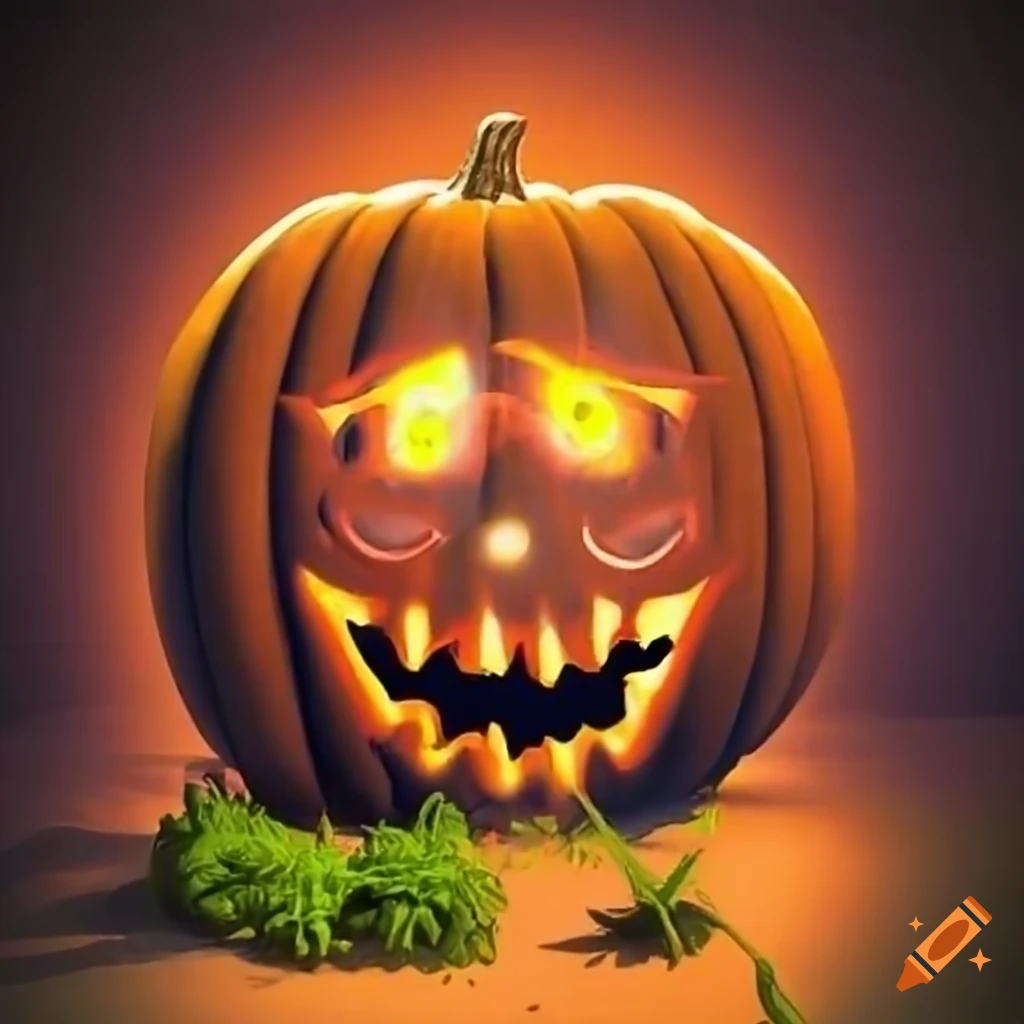 Pumpkin head in tuxedo holding a bomb launcher on Craiyon