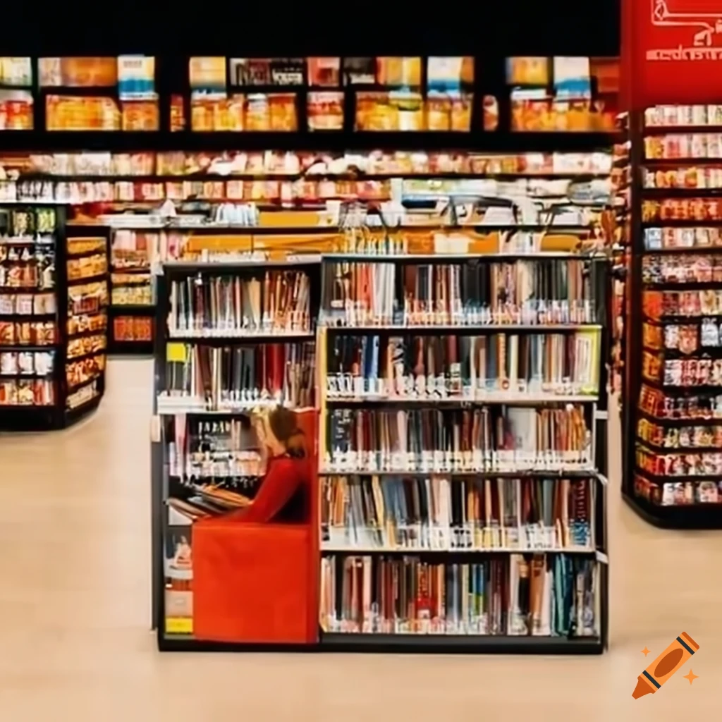 Customer reading area in a supermarket on Craiyon