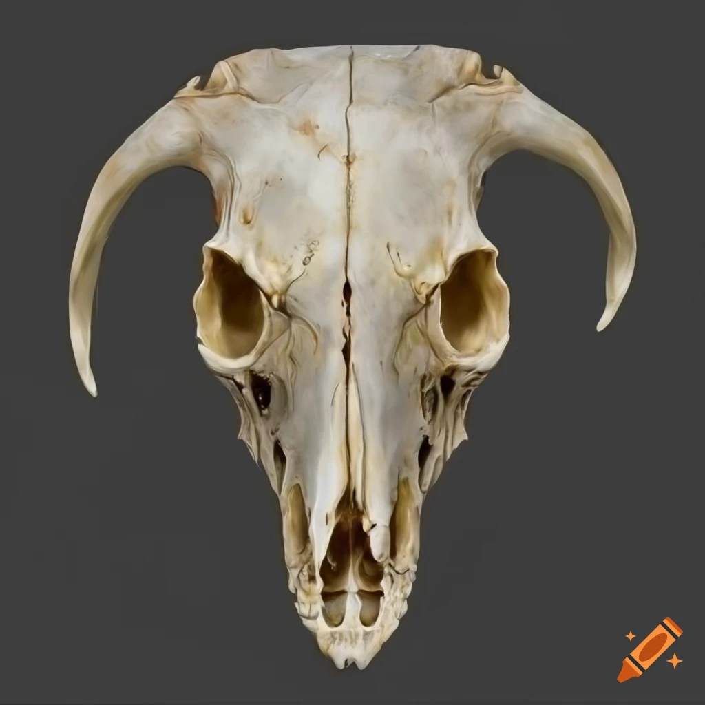 Detailed animal skull isolated on white background on Craiyon