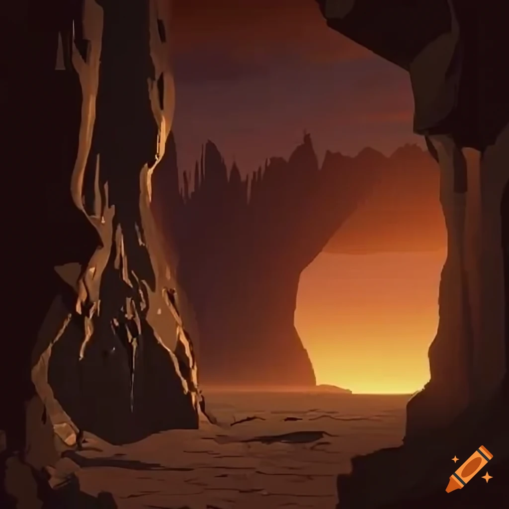 Perforated rock chasm in an adventure landscape on Craiyon