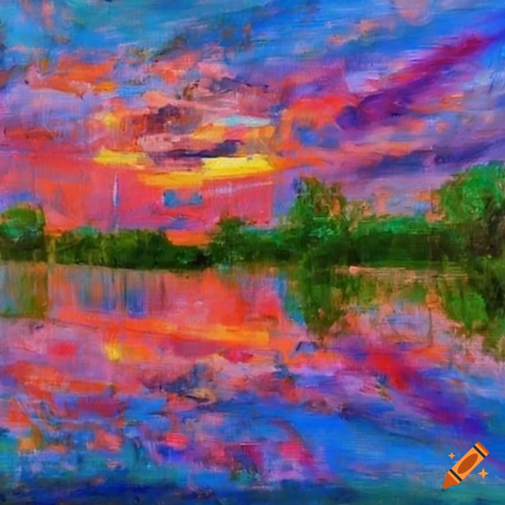 Textured mountain oil painting with a diagonal composition on Craiyon