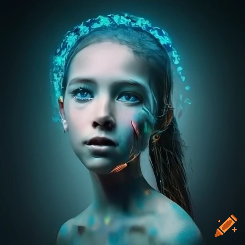 Conceptual art of an ai representing itself as a human