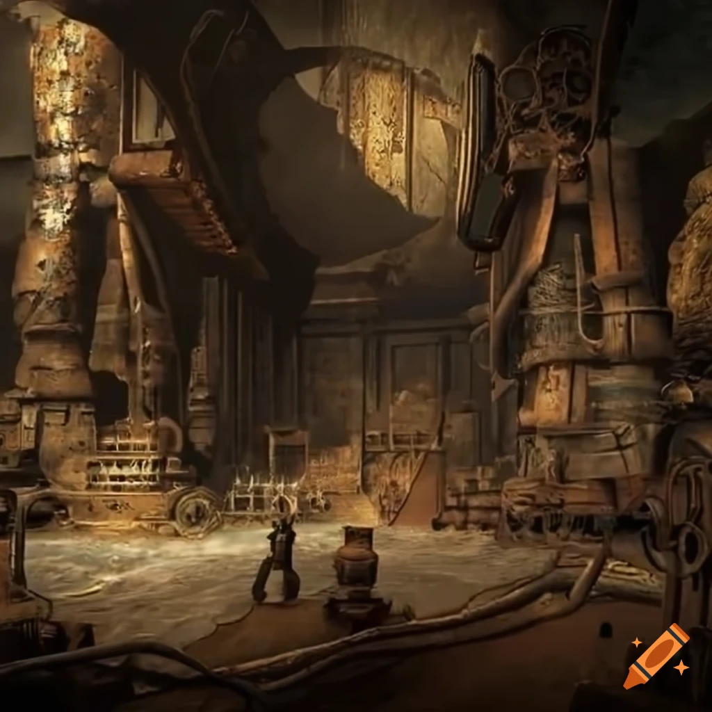 Steampunk coal mine underground on Craiyon