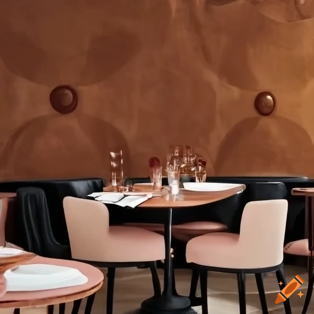 Interior of a floral-themed cafe with colorful painted flowers and warm ...