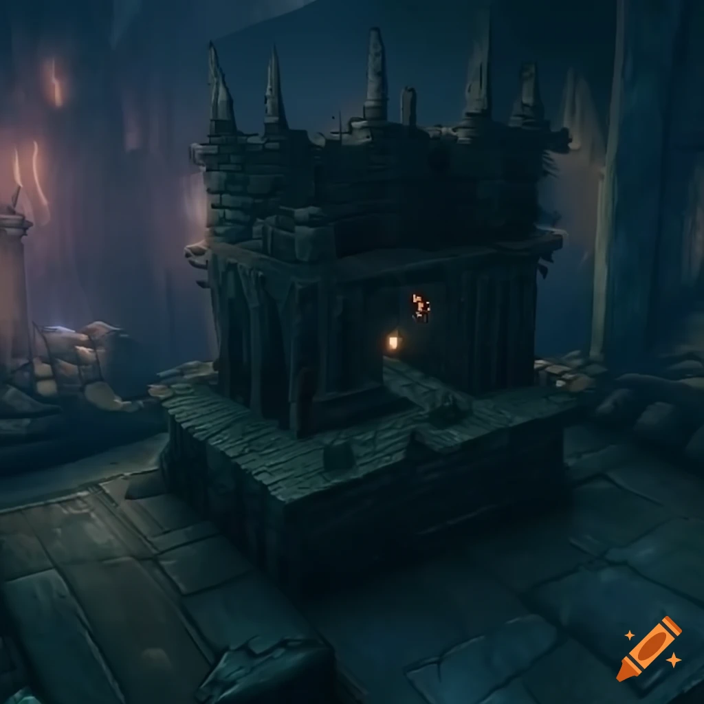 Intricate modular isometric concept art of game terrain on Craiyon