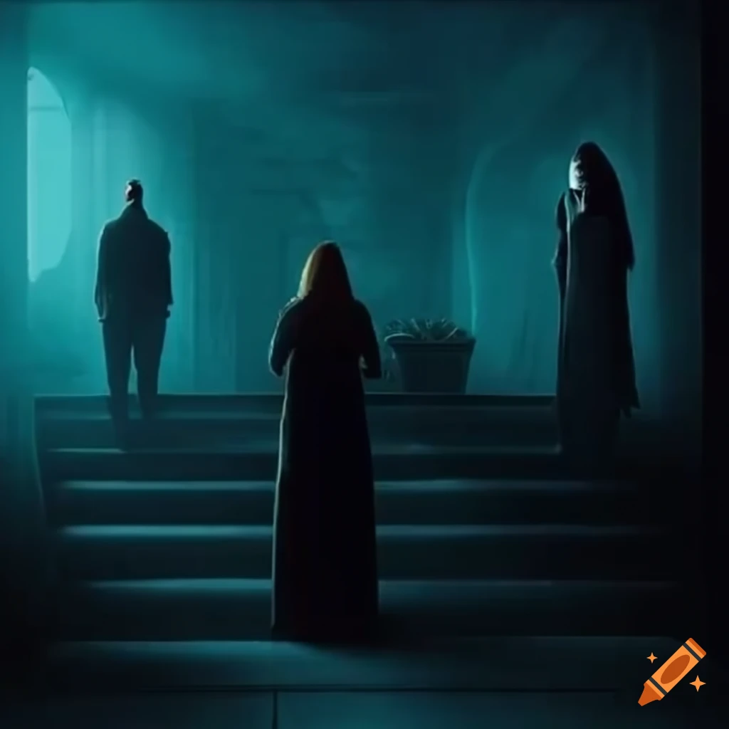 Image of a mysterious group standing in a void on Craiyon