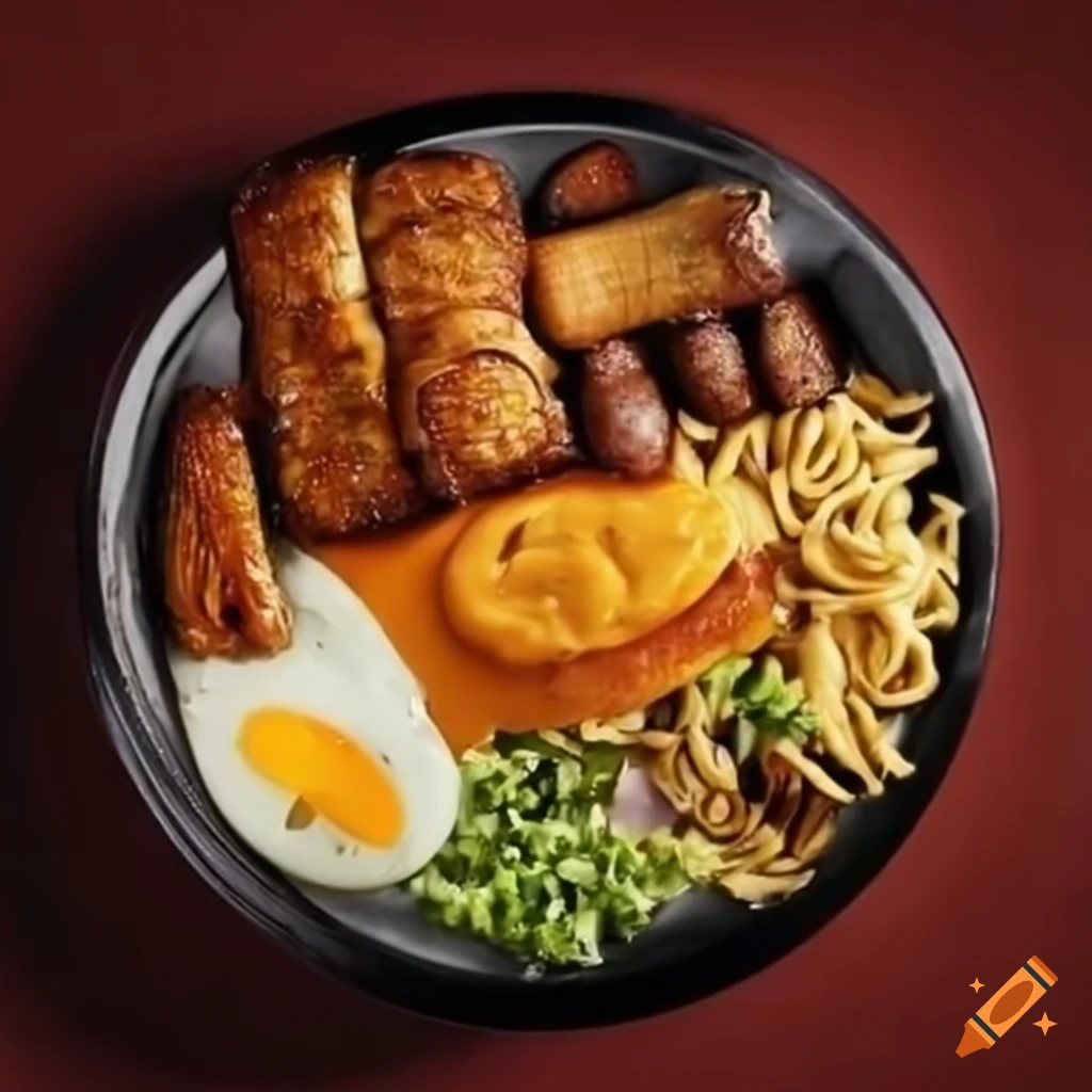 Delicious Bandeja Paisa, a traditional Colombian dish on Craiyon