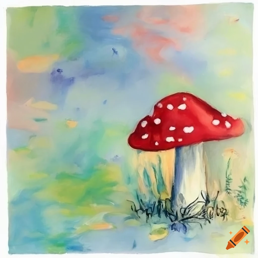 Impressionist painting of an adorable mushroom on Craiyon