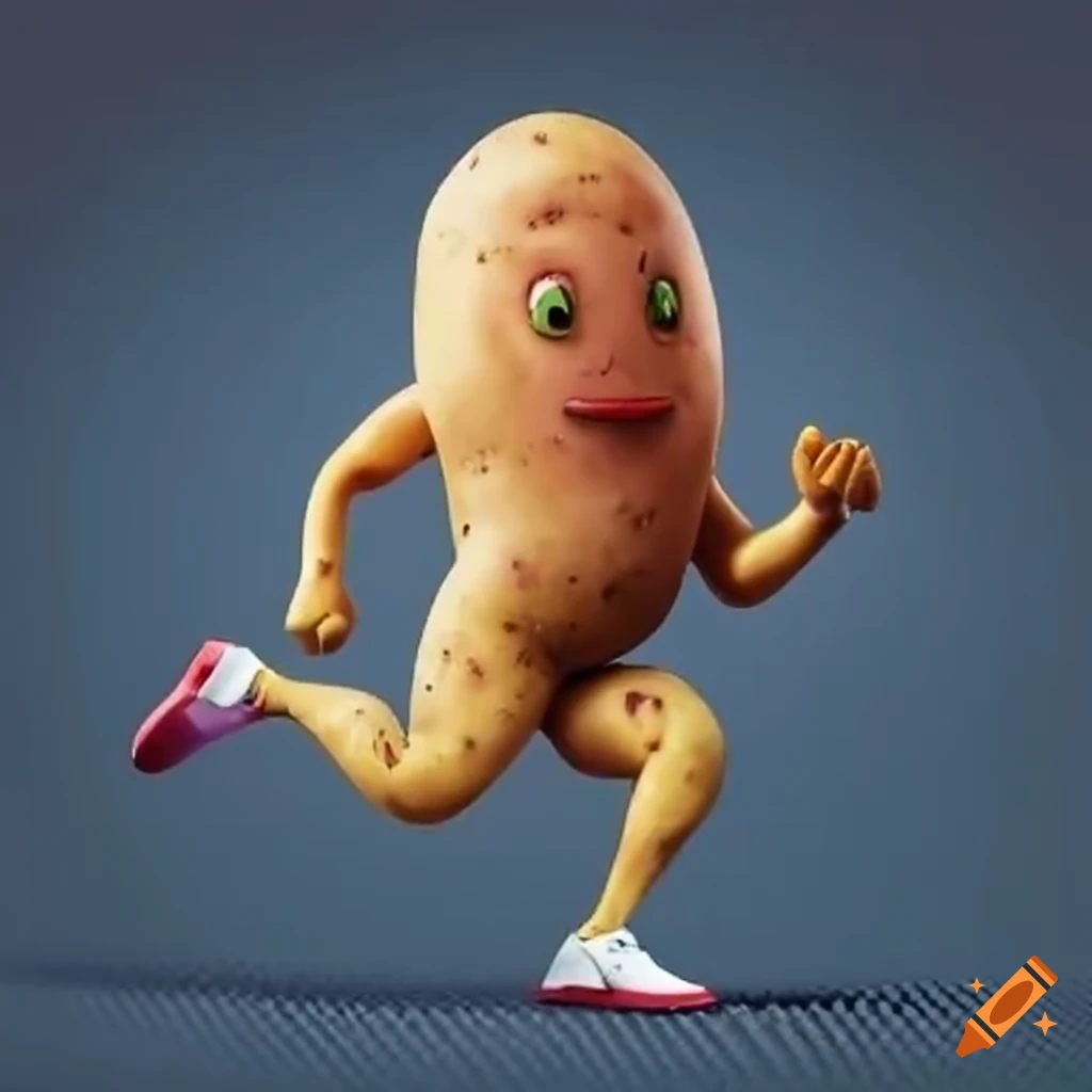 Image of a potato speed runner on Craiyon
