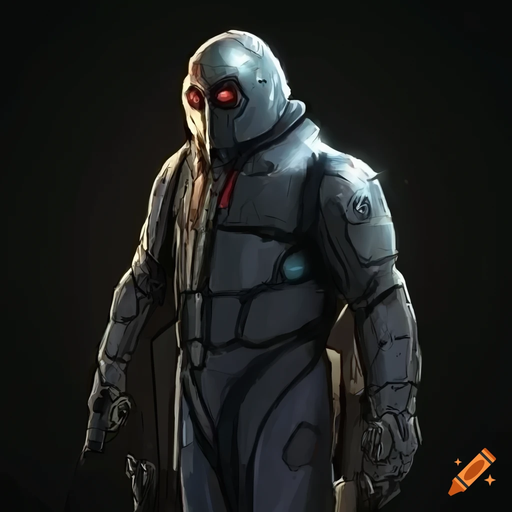 Demon cyborg priest performing magic in a sci-fi laboratory on Craiyon