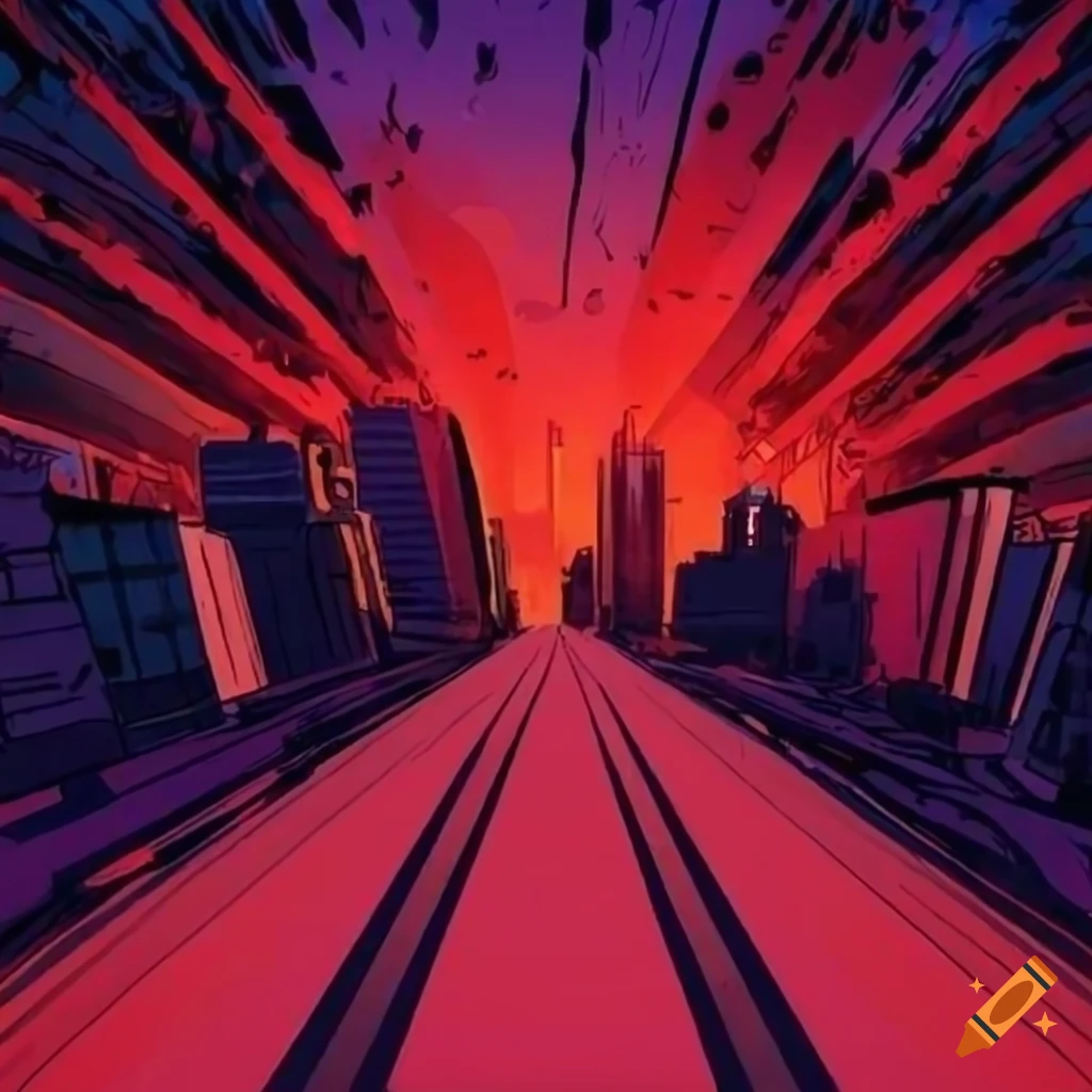 Comic-style cityscape background on Craiyon