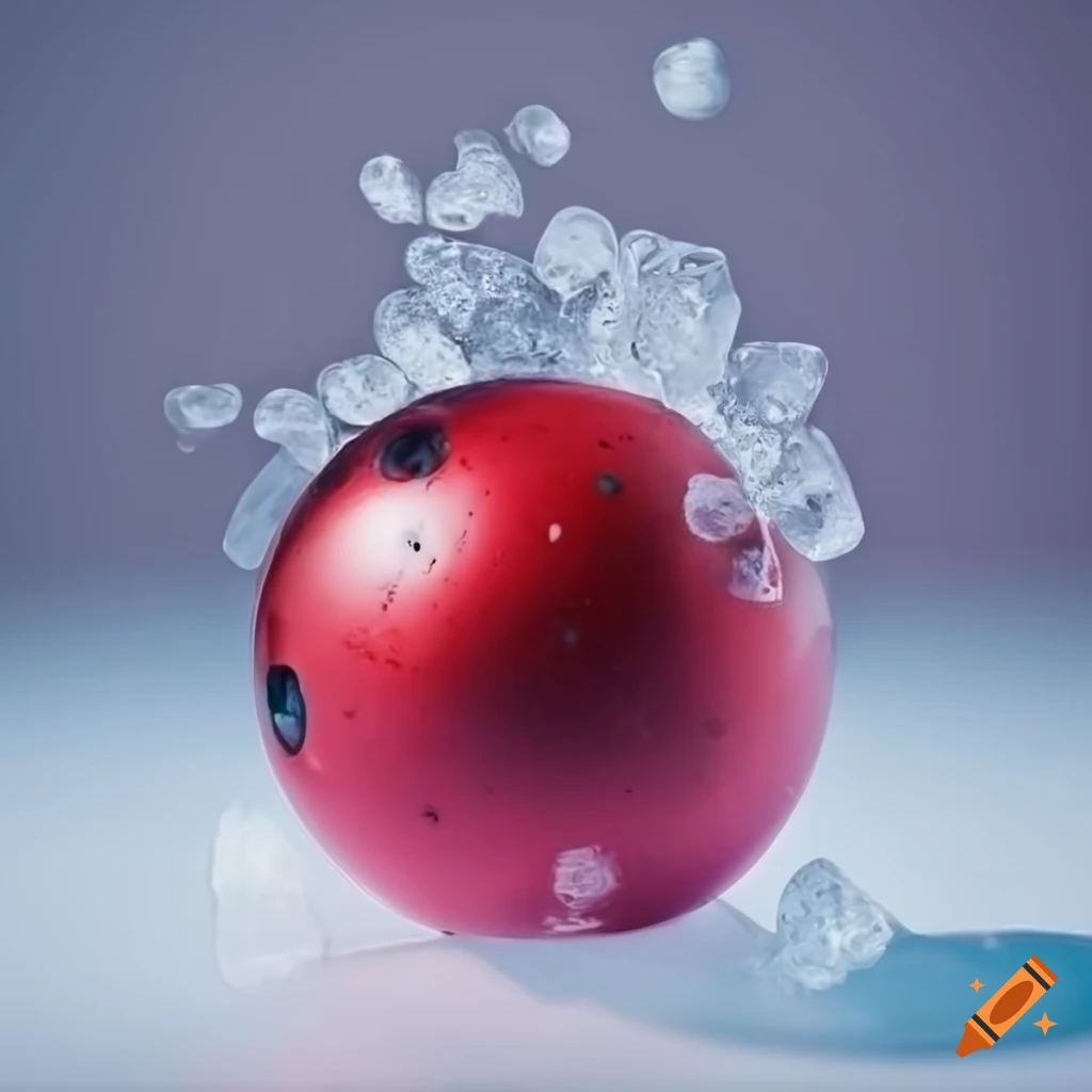 Frozen bowling ball trapped in ice on Craiyon