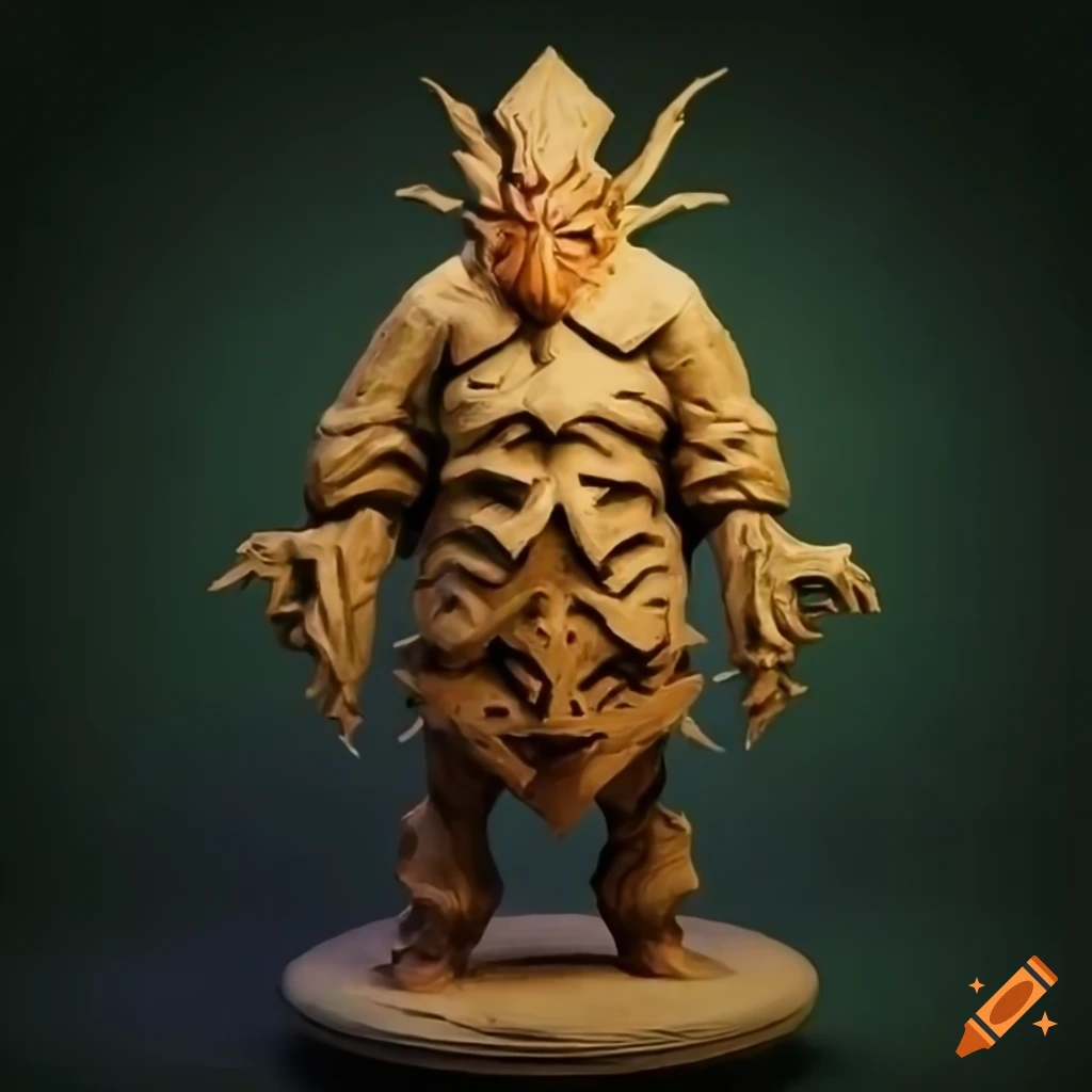 Small sea sand golem in the shape of a rounded fish humanoid on Craiyon