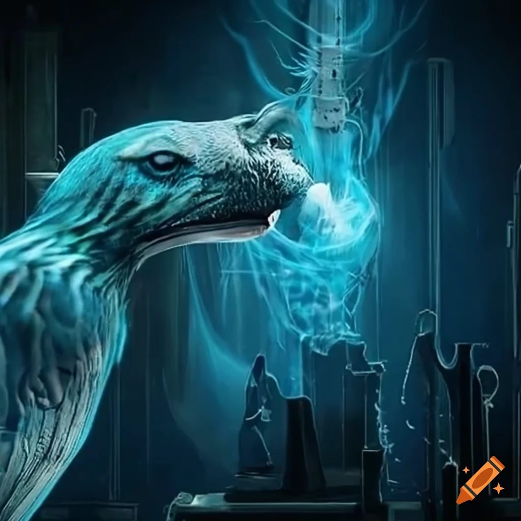 Illustration of a machine teleporting animals on Craiyon