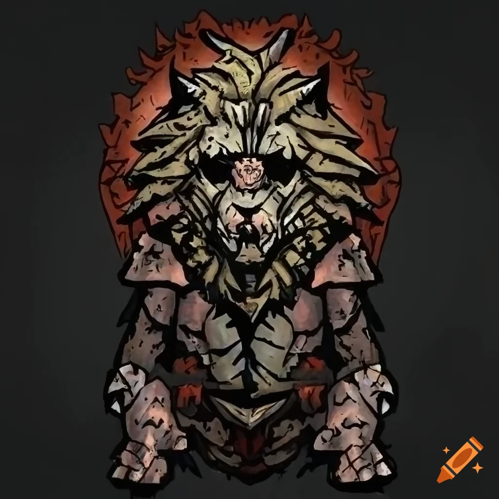 Ornate lion armor plate on Craiyon