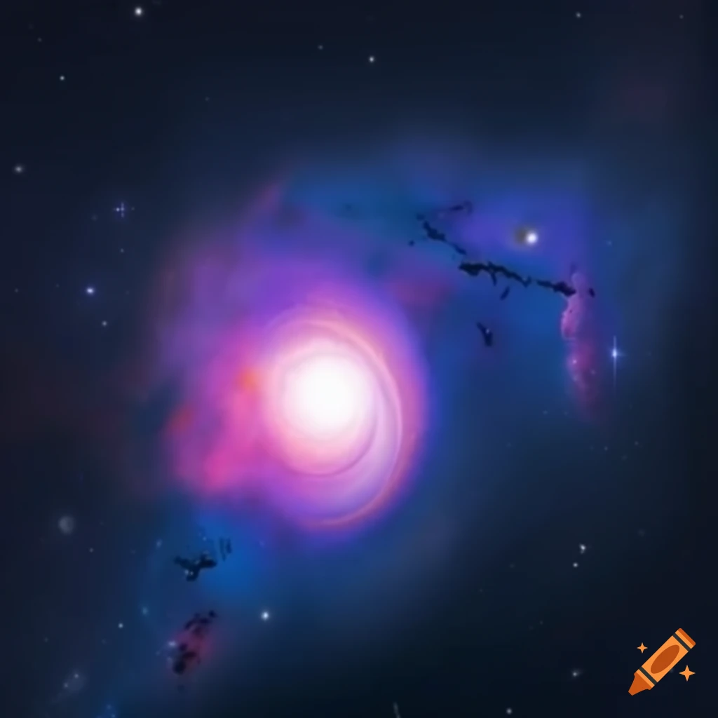 Celestial expanse with a lifelike portrayal of a black hole brimming ...