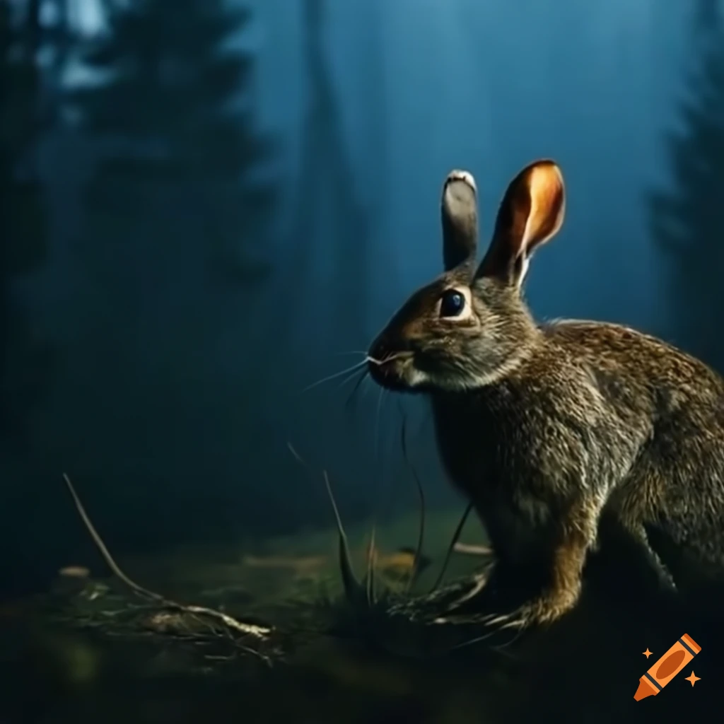 Rabbit hunting in the mountains on Craiyon