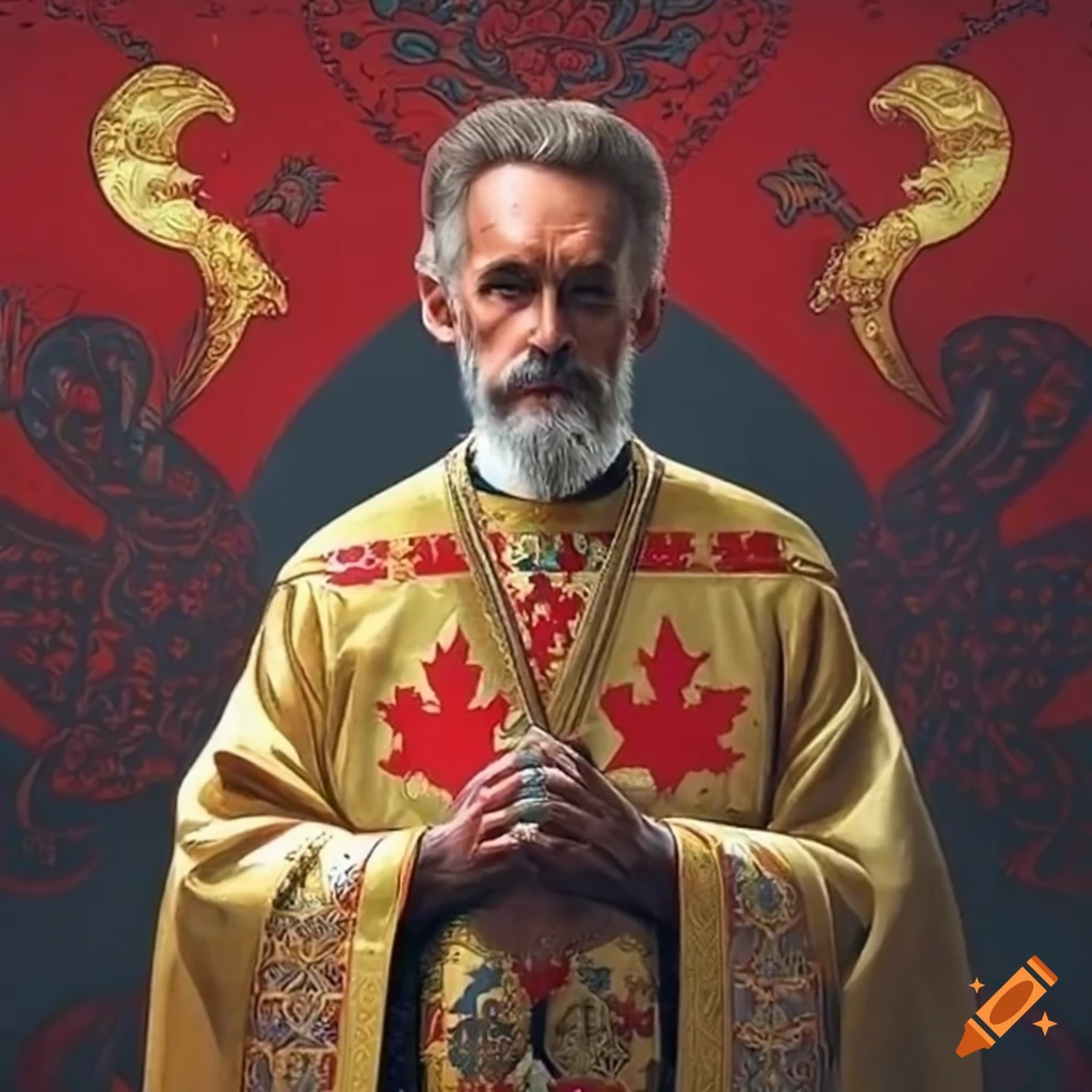 Jordan peterson dressed as an eastern orthodox priest on Craiyon