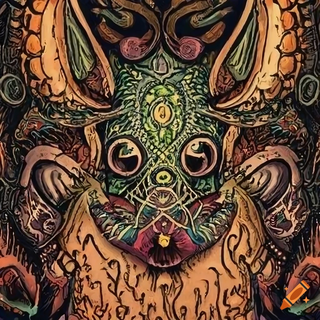 Illustration of curious creatures from a medieval bestiary on Craiyon