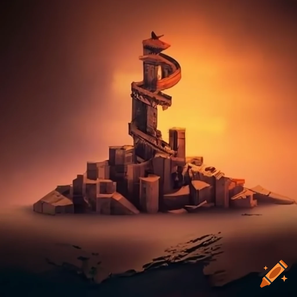 Illustration representing economic collapse on Craiyon