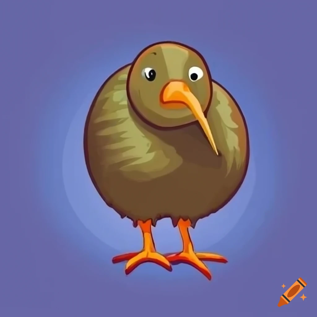 Cute kiwi bird simple illustration on Craiyon