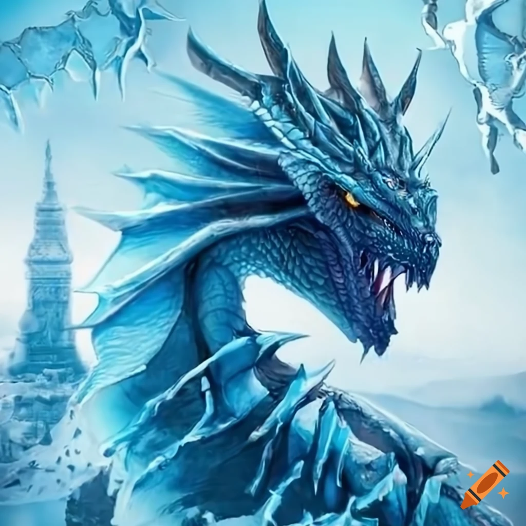 Image of an ice dragon on Craiyon