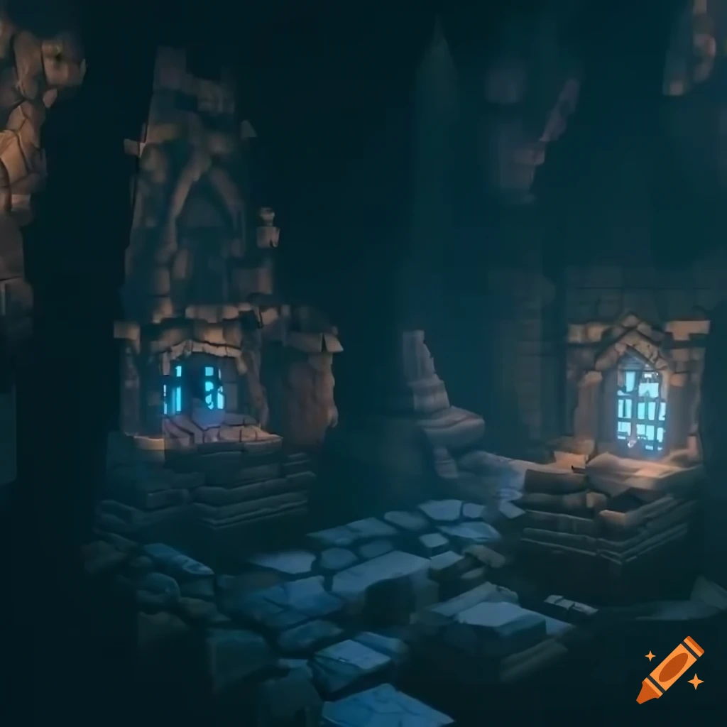 Intricate modular isometric concept art on Craiyon