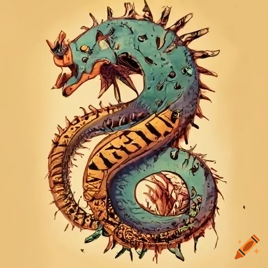 High-resolution illustration of Medieval Bestiary creatures on Craiyon