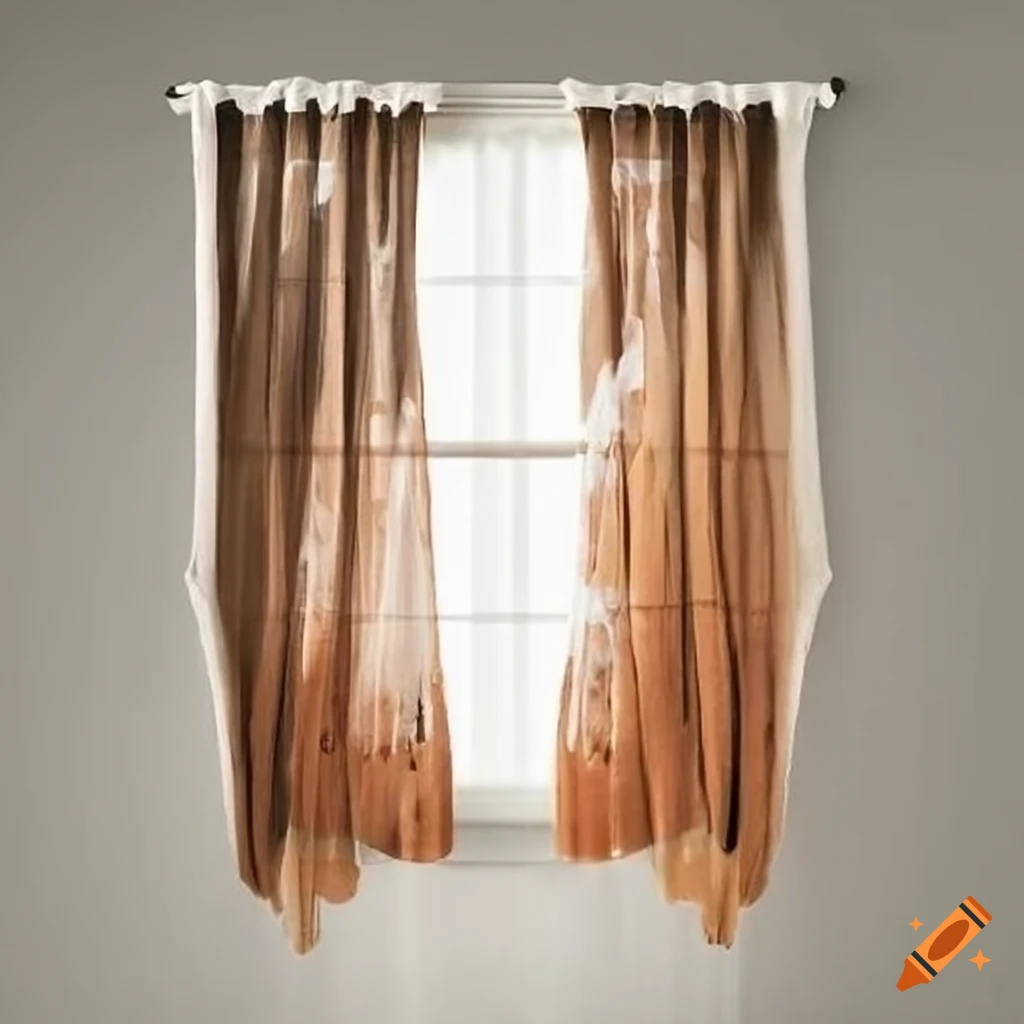 3d off-white curtains with false background on Craiyon
