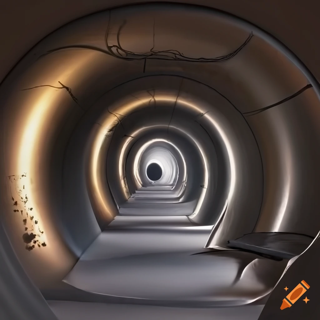 Intriguing and mysterious metal tunnel complex