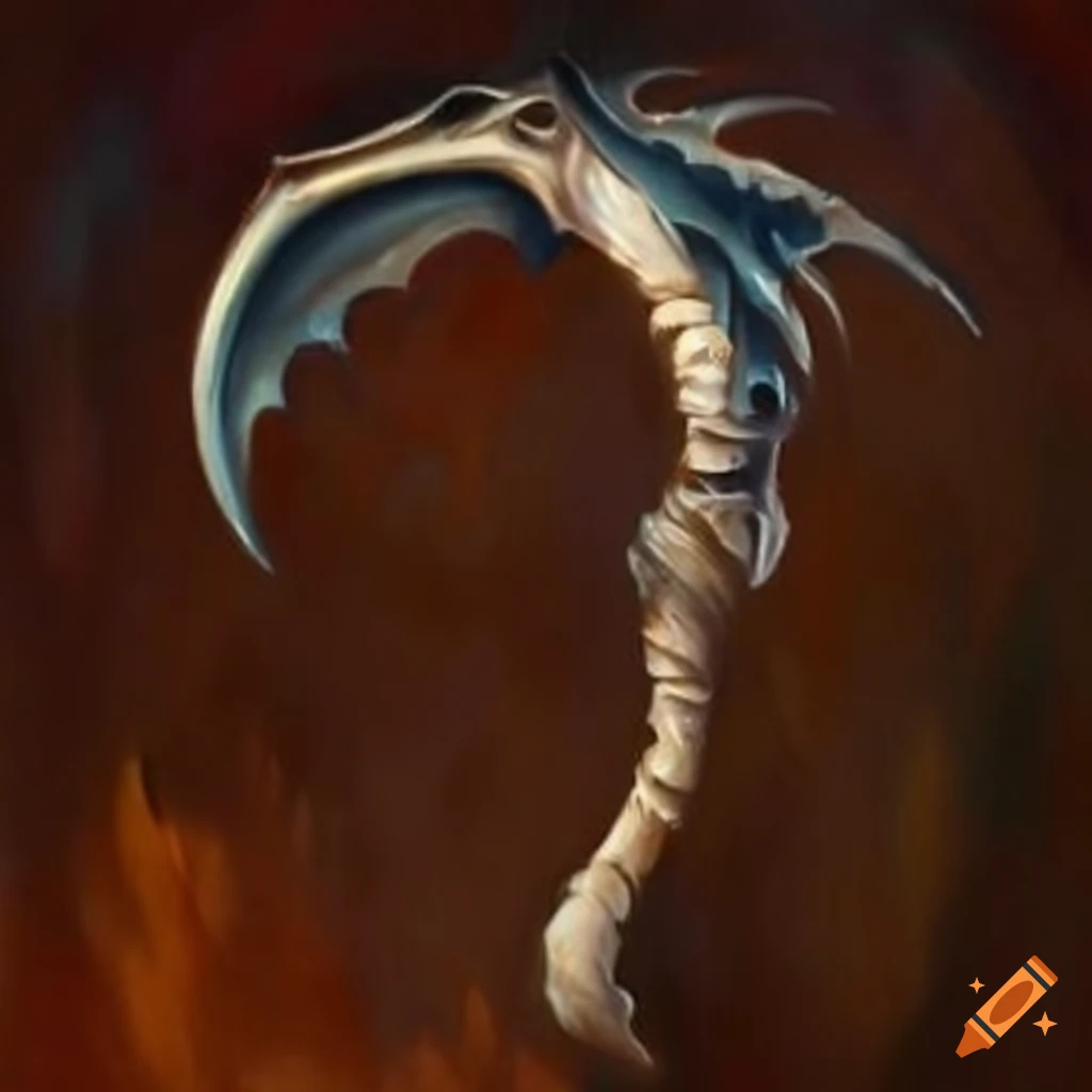 Dragon bone handle scythe