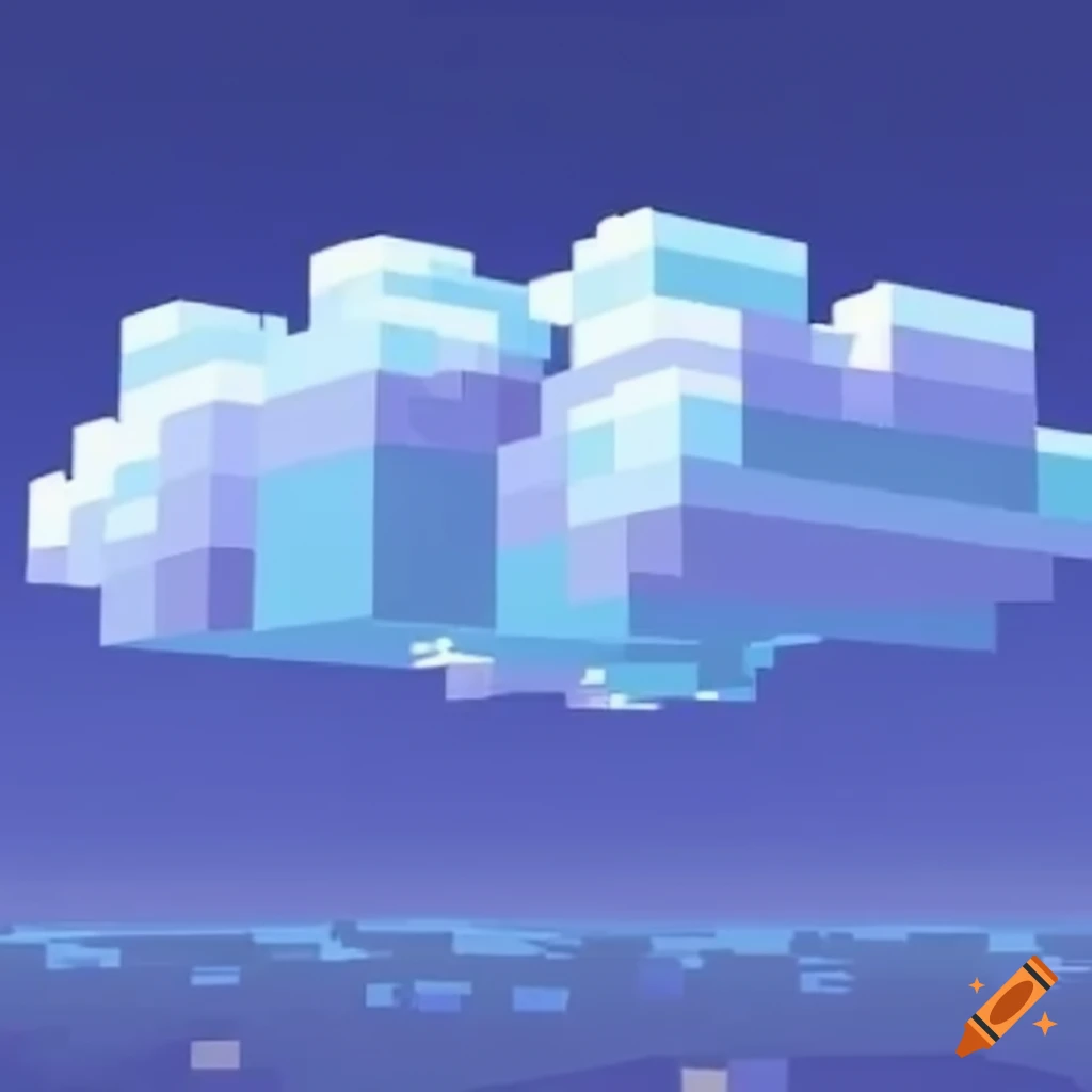 Screenshot of minecraft cloud exploration on Craiyon