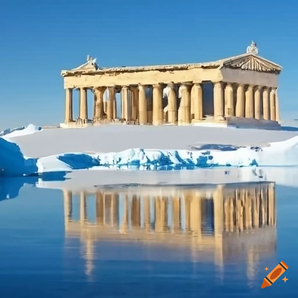 Photo of the parthenon in antarctica