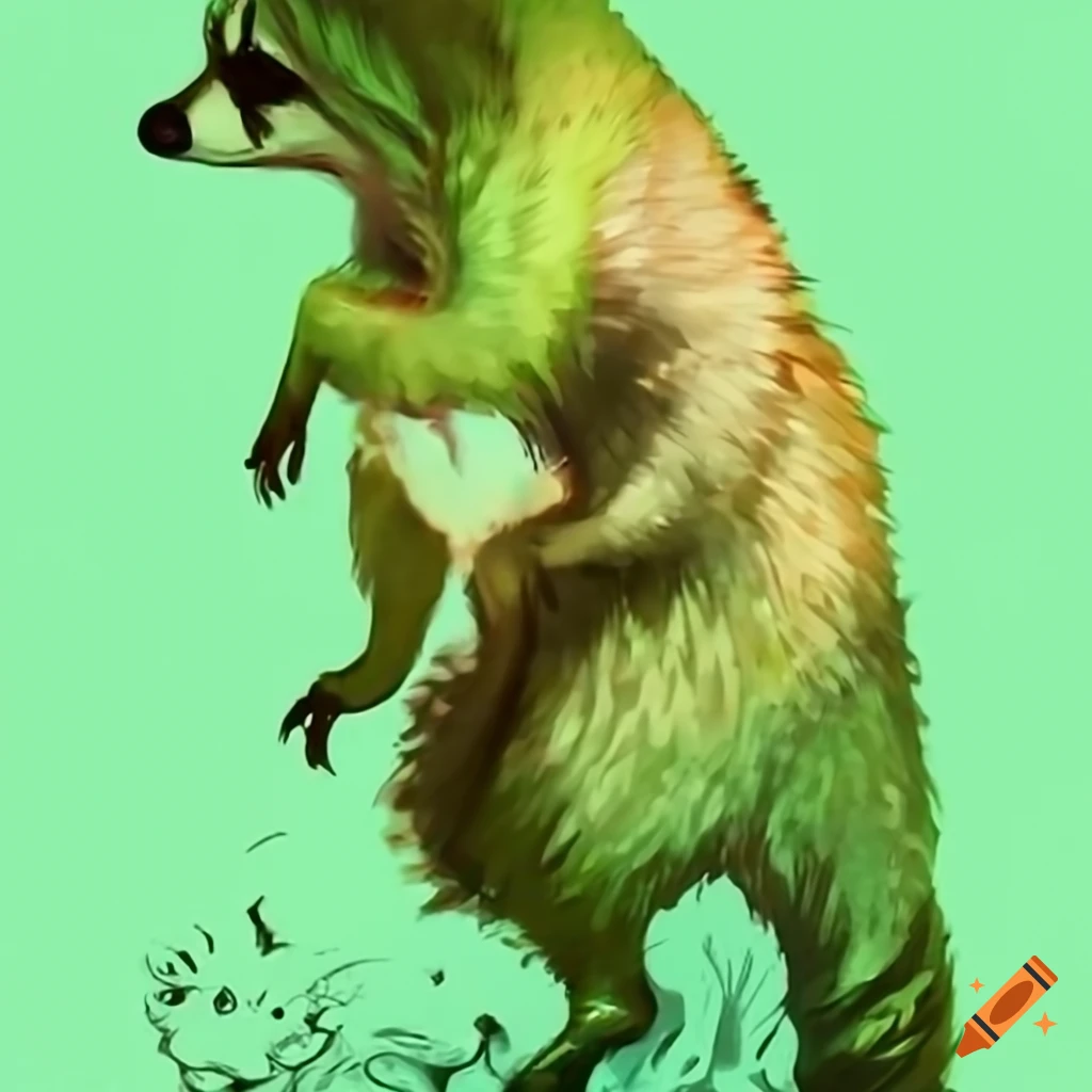 Green raccoon
