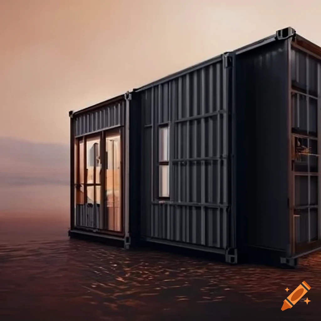 Modern high-rise shipping container home with playground and motorcycle ...